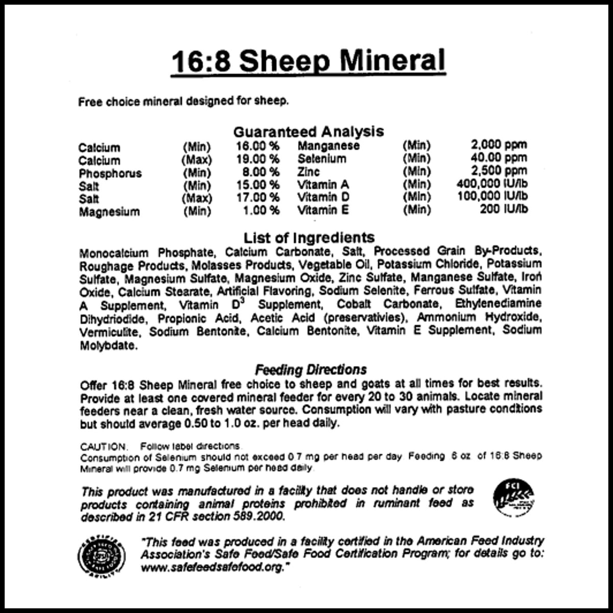 Sheep Mineral & Vitamin 50# Bag – Agcare Products