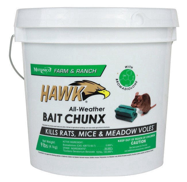 Hawk Pail Kills Rats Mice Voles 8 Pounds SO – Agcare Products